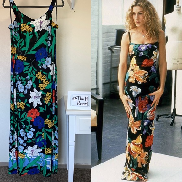 Roz & Ali | Dresses | Dg Inspired Carrie Bradshaw Floral Maxi Dress Roz ...